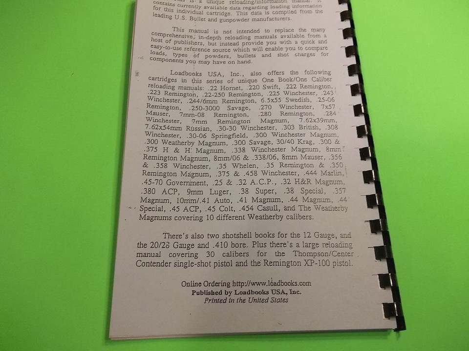 COMPLETE RELOADING MANUAL FOR THE .303 BRITISH CALIBER -LOADBOOK USA | eBay