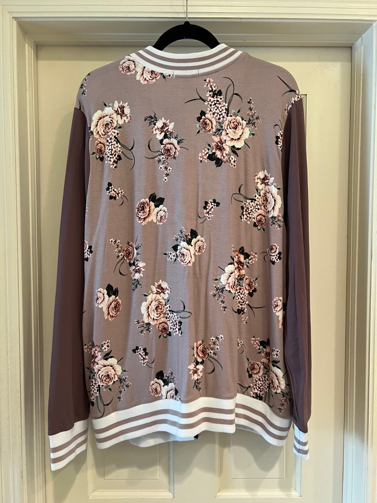 NWT TORRID Mauve Floral Ponte Bomber Style Jacket * Size 4 / 4x 26 MSRP ...