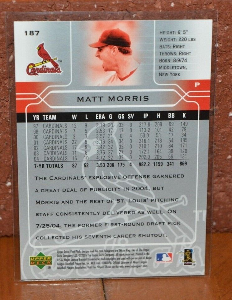 UD FIRST PITCH BASEBALL CARD 2005 PACK TO PENNY SLEEVE CARDINALS MATT ...