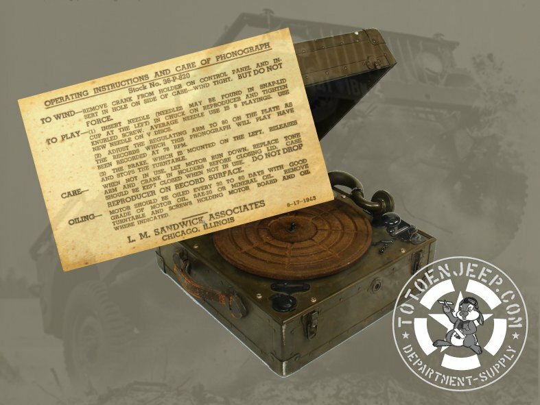 ETIQUETTE PHONOGRAPHE GRAMOPHONE SANDWICK 43 ... jeep willys us ww2 | eBay