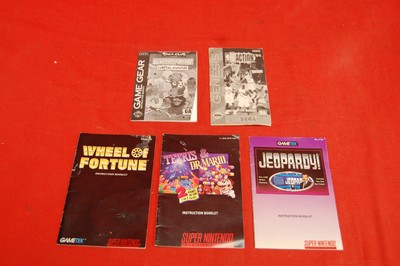 Lot Of 5 Manuals Tetris Dr Mario Jeopardy Wheel Of Fortune For SNES For ...