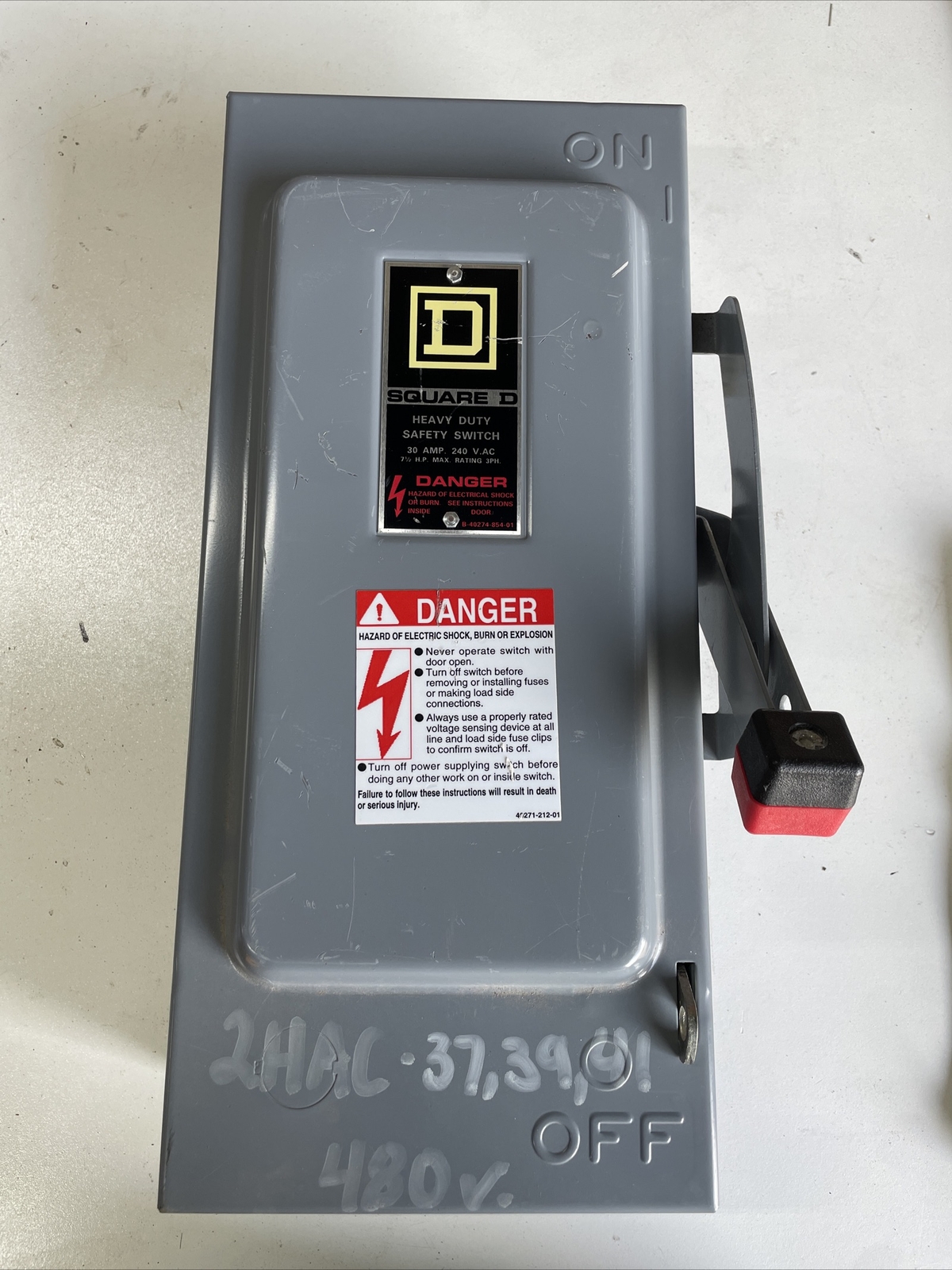 1- Square D H321N Heavy Duty Safety Switch Fusible 30 Amp 240Vac Type 1 ...