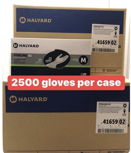 Medium Halyard Sterling Nitrile Exam Gloves (2500 counts) 41659 | eBay