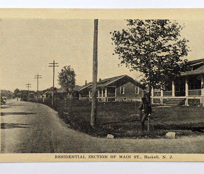Antique Postcard Haskell New Jersey Residential Section Of Main Street ...