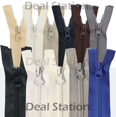 Chunky Zip Zipper Teeth Open End Plastic Number 5 No 5 Heavy Duty Black ...