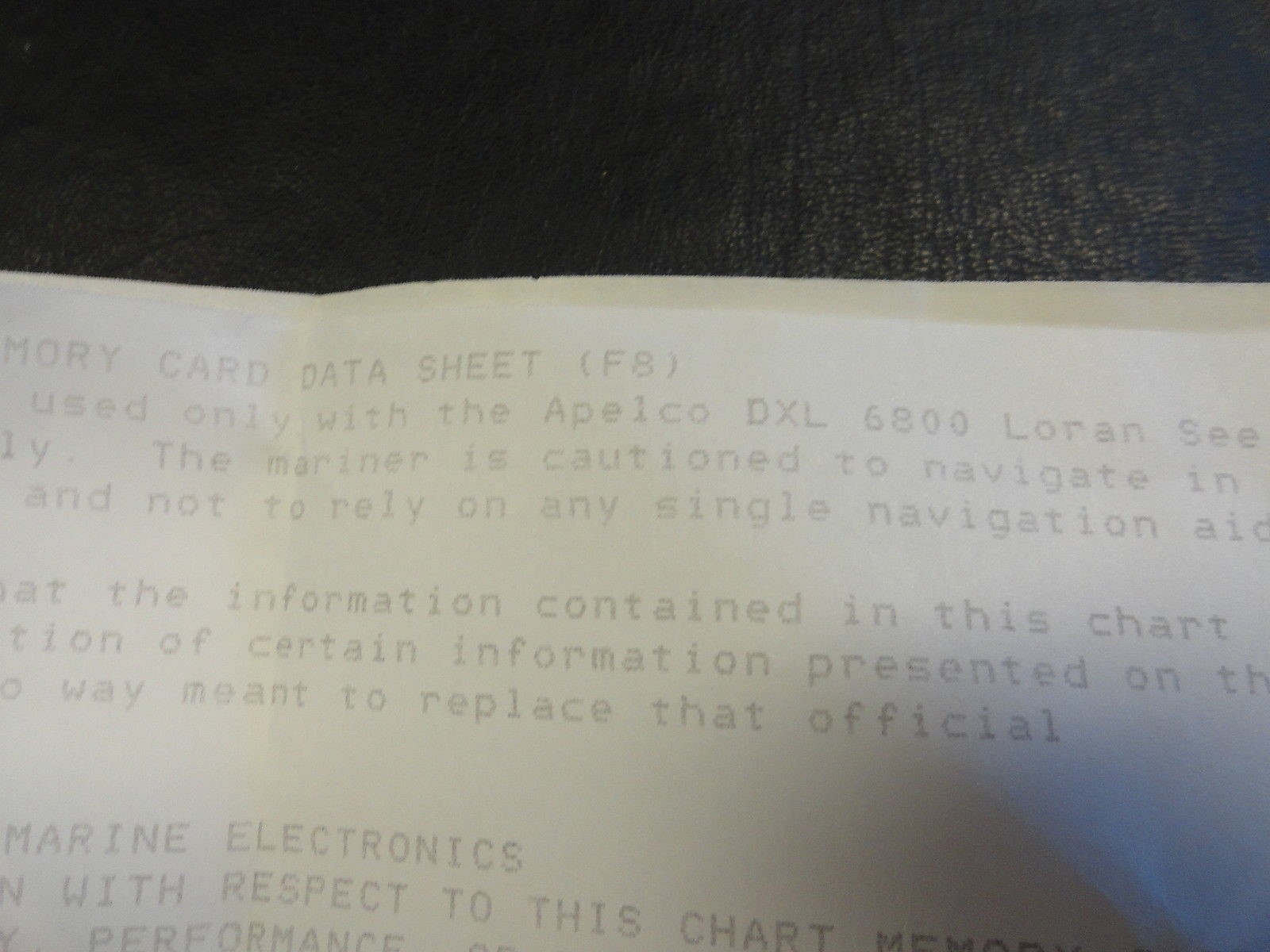 OSL CHART MEMORY CARD FOR APELCO DXL 6800 LORAN SEE M9001-14904 MARINE ...