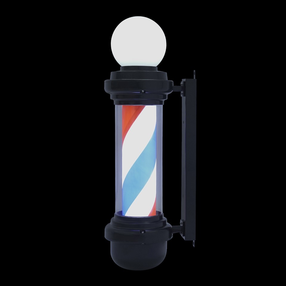26.8inch Barber Pole Light LED Red White Blue Rotating Hair Salon Open ...