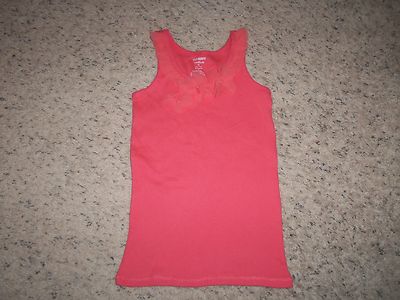 NEW GIRLS OLD NAVY PEACH RIBBED TANK WITH FLOWERS AT NECK SIZE 8 | eBay