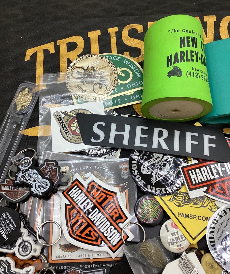 VINTAGE COLLECTIBLE LOT HARLEY AMA INDIAN MOTORCYCLE PATCH PIN KEYCHAIN ...