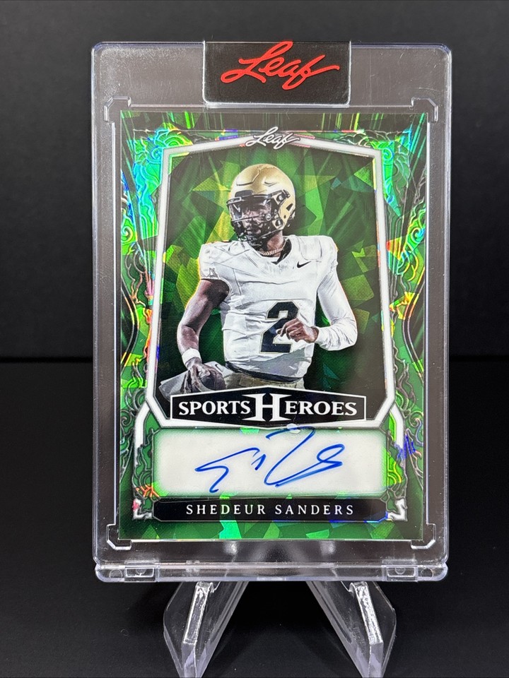 2025 Leaf Sports Heroes Shedeur Sanders Green Crystal Autograph Auto ...