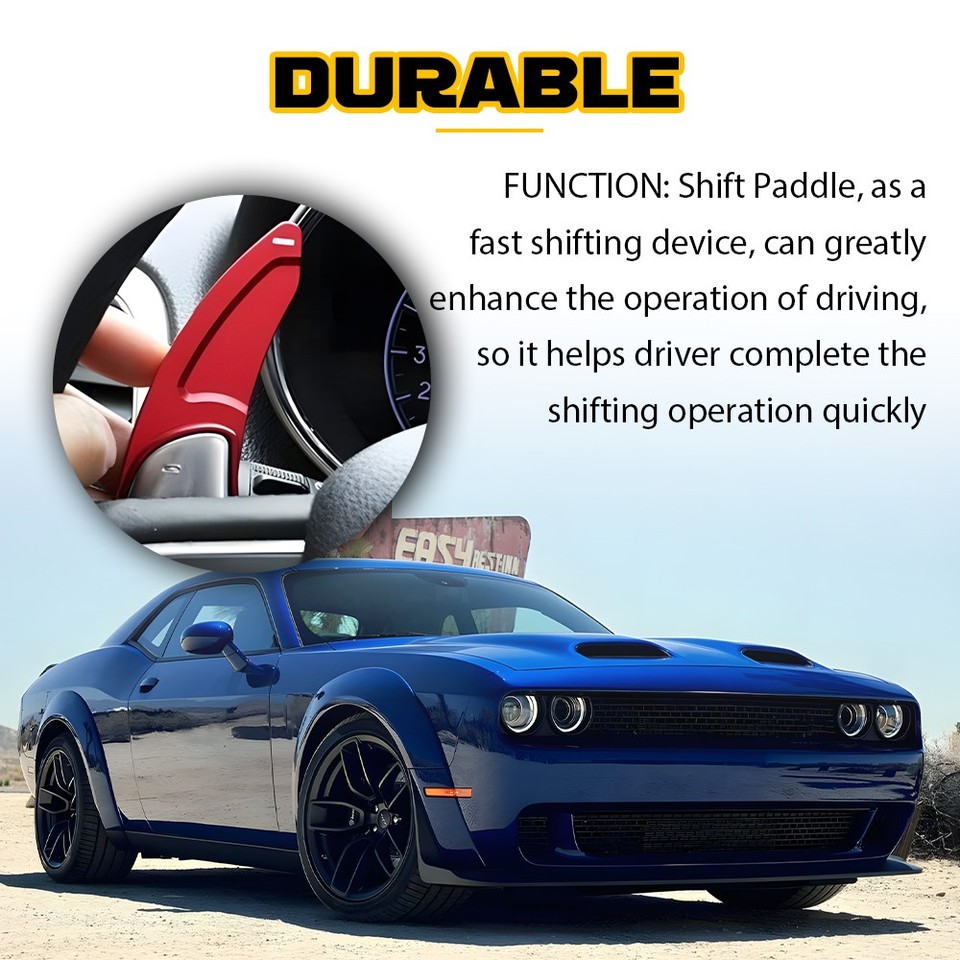 Steering Wheel Shift Paddle Trim + Control Knob For Dodge Challenger ...