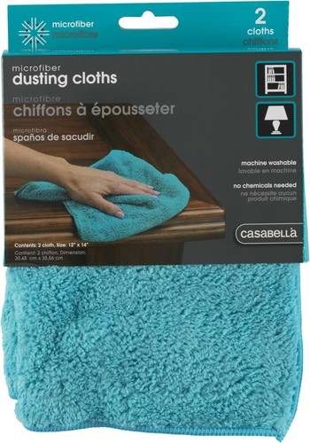 Casabella Microfiber 12" x 14" Cloth, Pack of 2, Blue 1 EA, Dusting 28484112101| eBay