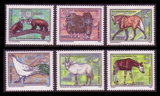 GDR Birds Endangered Animals 6v 1980 MNH SG#E2241-E2246 MI#2522-2527 | eBay