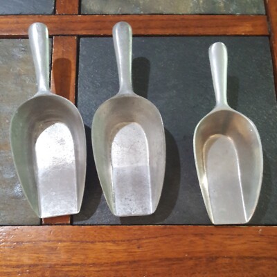 Vintage Set of 3 Cast Aluminum Measuring Scoops Made In Germany 210/185 ...