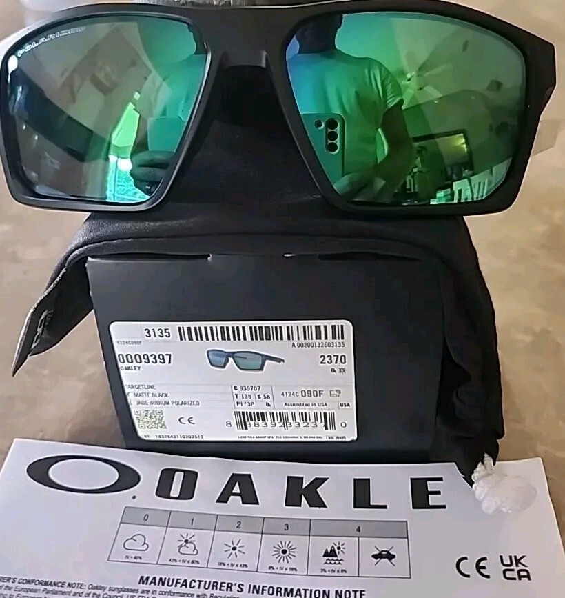 🔥 OAKLEY TARGETLINE MATTE BLACK w/ PRIZM JADE POLARIZED SUNGLASSES ...