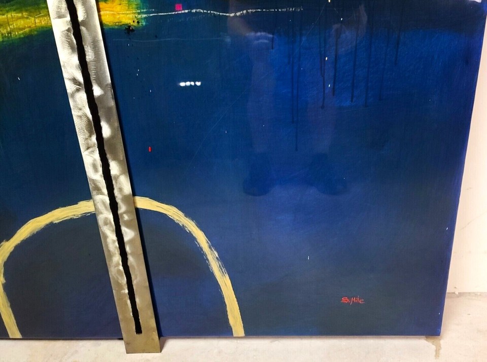 Monumental 61 x 51 Mid Century Modern Abstract Painting Sculpture by ...