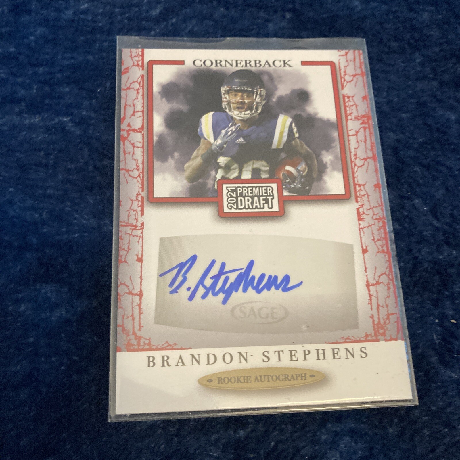 BRANDON STEPHENS 2021 SAGE Premier Draft Red RC Rookie Auto Autograph # ...