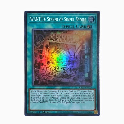 Yu-Gi-Oh! TCG WANTED: Seeker of Sinful Spoils RA03-EN074 Super Rare | eBay