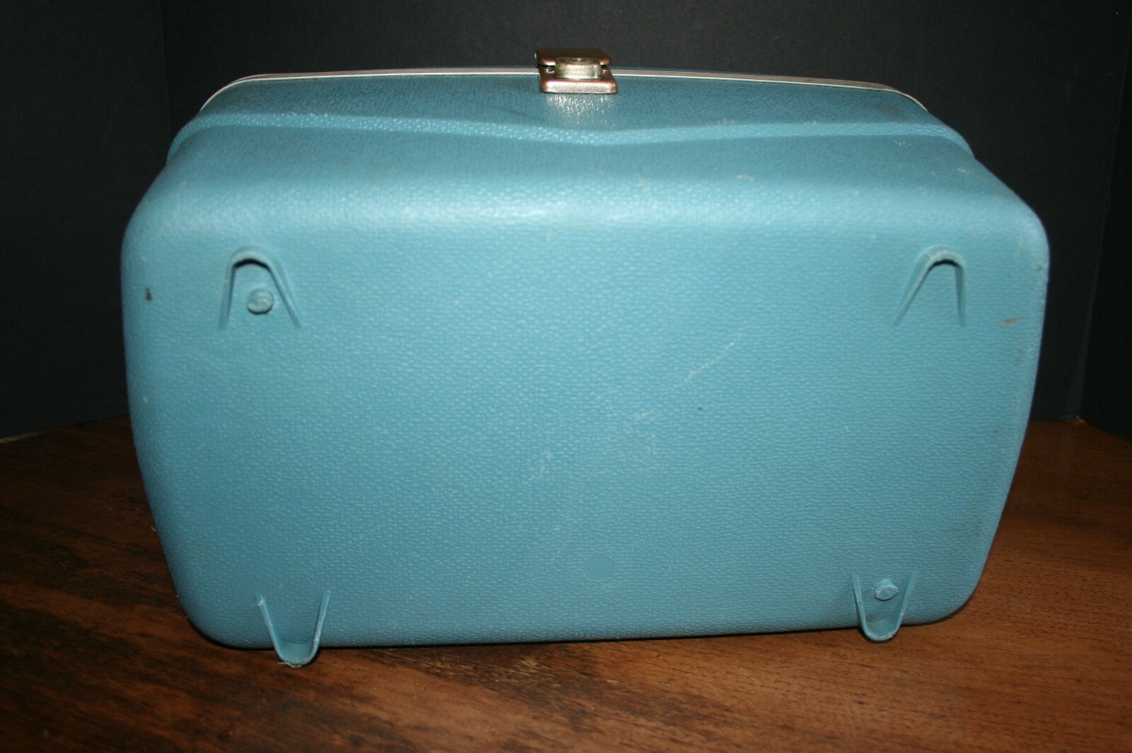 VTG Train Make-up Case Suitcase Luggage w/ Tray CHENEY Hard Shell Blue ...