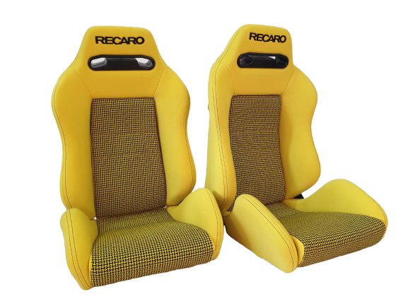 PAIR OF USED JDM RECARO SR3 TOMCAT YELLOW BUCKET SPORT RACING SEATS | eBay