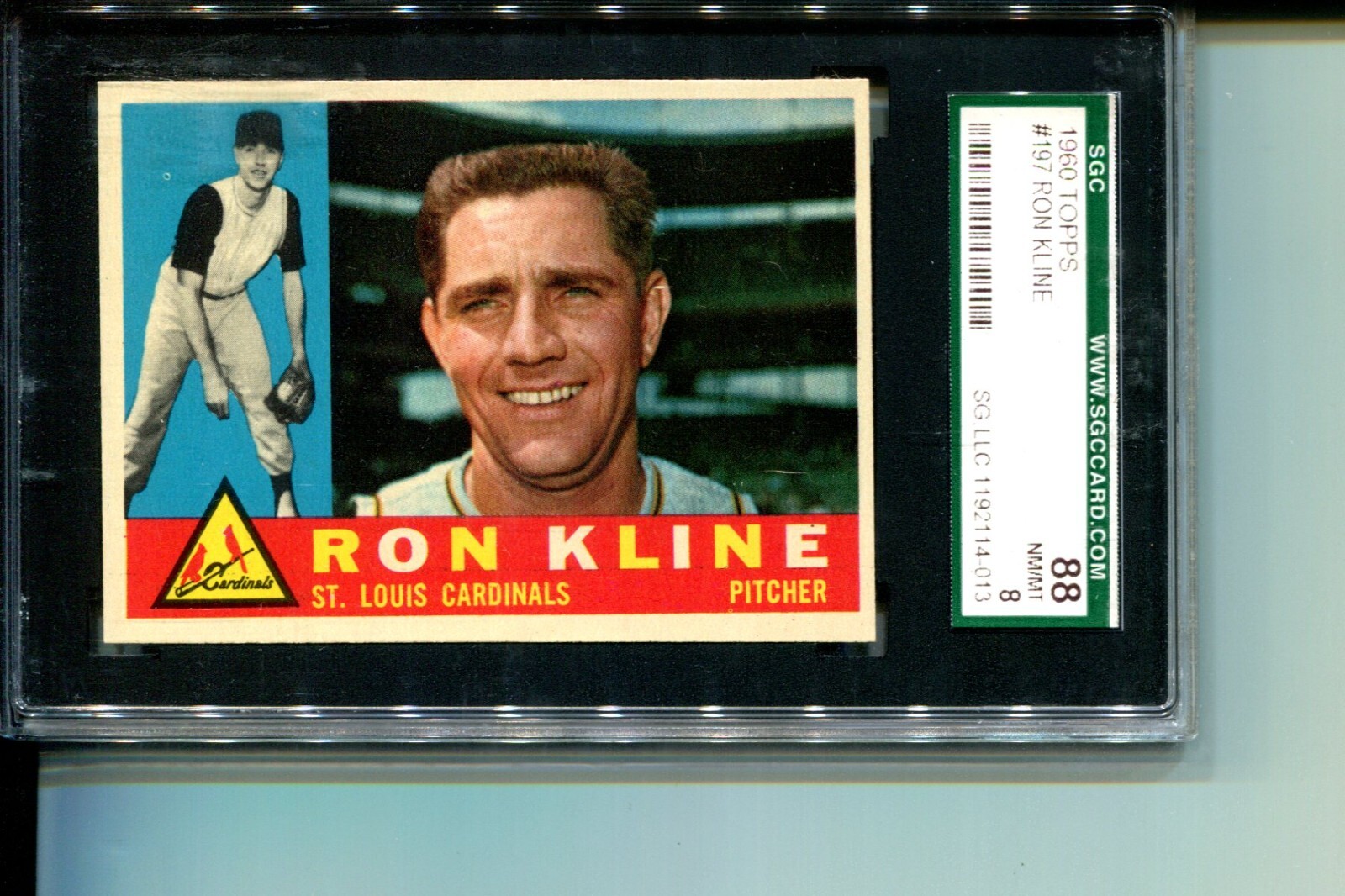 1960 TOPPS # 197 RON KLINE STL CARDS SGC 88 NM-MT 8 VERY LOW POP ONLY ...