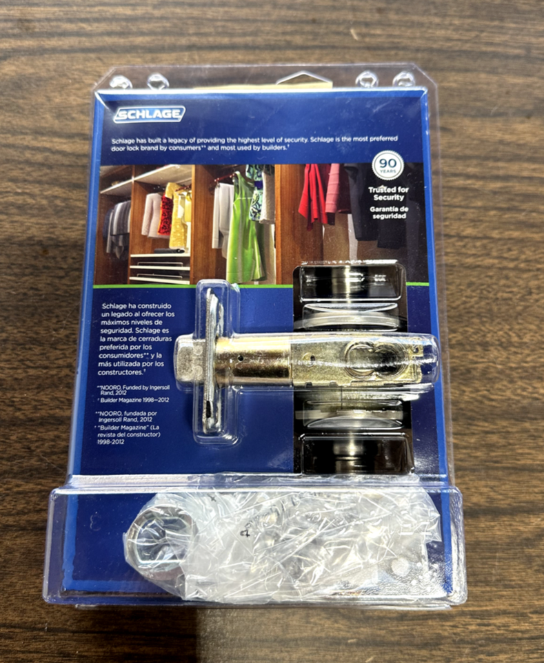 Schlage F10 BIR 619 Birmingham Hall and Closet Lever, Satin Nickel | eBay