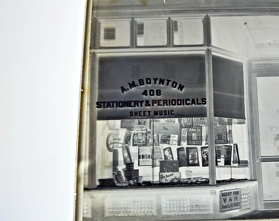 Antique Glass Negative A.M. Boynton Photographic Supplies Sheet Music ...