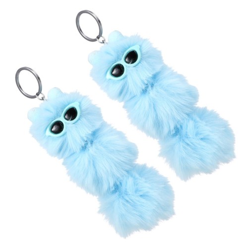 2Pcs Plush Key Chain Caterpillar Key Chain Plush Bag Pendant Decor Ring ...