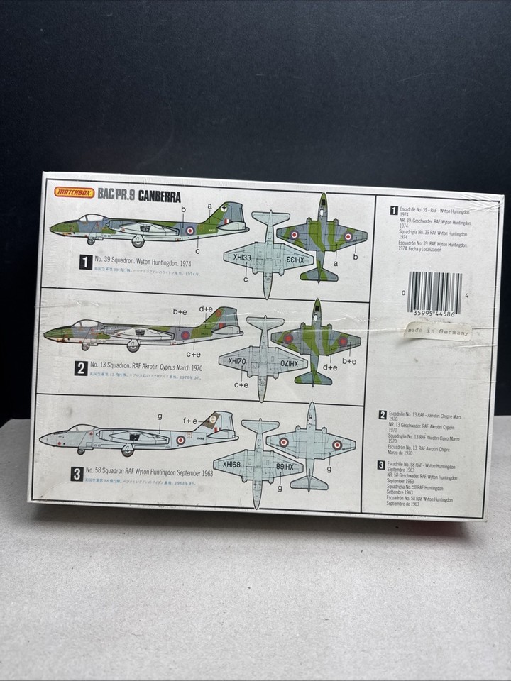 Matchbox 1/72 Canberra PR.9 Plastic Model Kit 40408 NISB 1983 Sealed | eBay