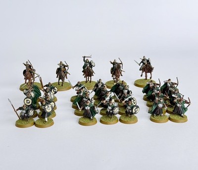 LOTR Rohan Plastic Army x28 foot soldiers 5x riders. Painted Battle ...