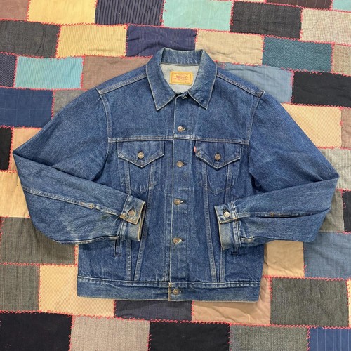 Vintage 80's Levi's Strauss Heavy Dark Denim Trucker Jacket Made USA ...