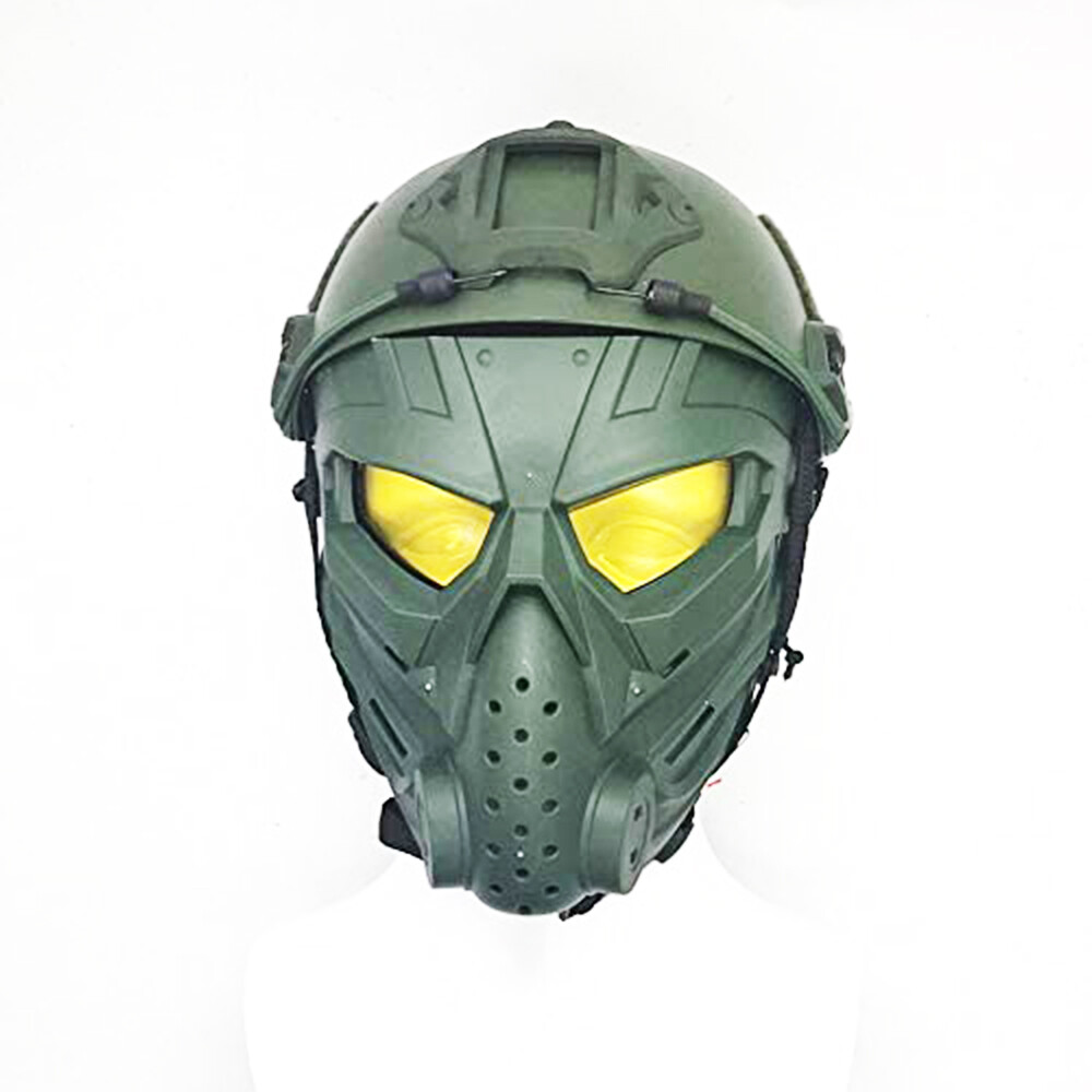 Tactical Airsoft Helmet with Full Face Protective Mask kit for Hunting ...
