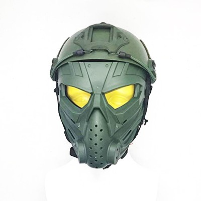 Tactical Airsoft Helmet with Full Face Protective Mask kit for Hunting ...