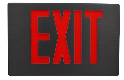Emergi-Lite Wall Mounted Self Powered Exit Sign Wired Black | eBay