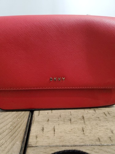 DKNY Red Leather Crossbody Bag With Adjustable Strap New | eBay