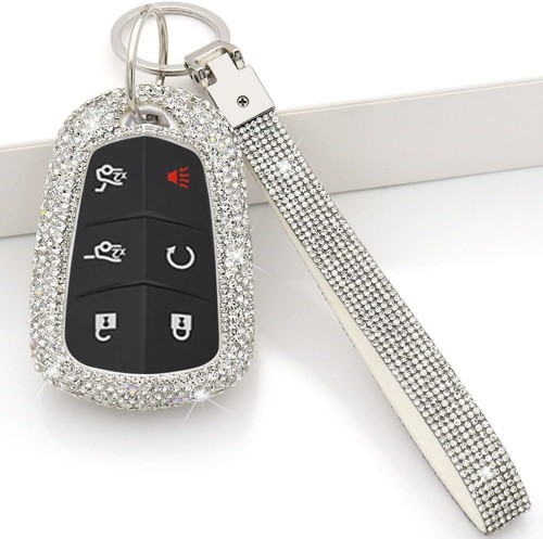 Bling Key Fob Cover Compatible with Cadillac XT4 XT5 XT6 ATS Model A ...