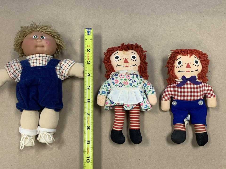 Vintage Mixed Doll Lot Ragdoll Raggedy Ann Andy Topsy Turvy CPK Red ...