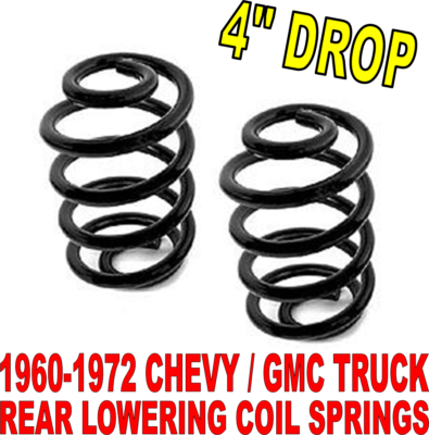 1960-1972 Chevy GMC C10 4" Rear Drop Coils Lowering Springs 4 inch ...