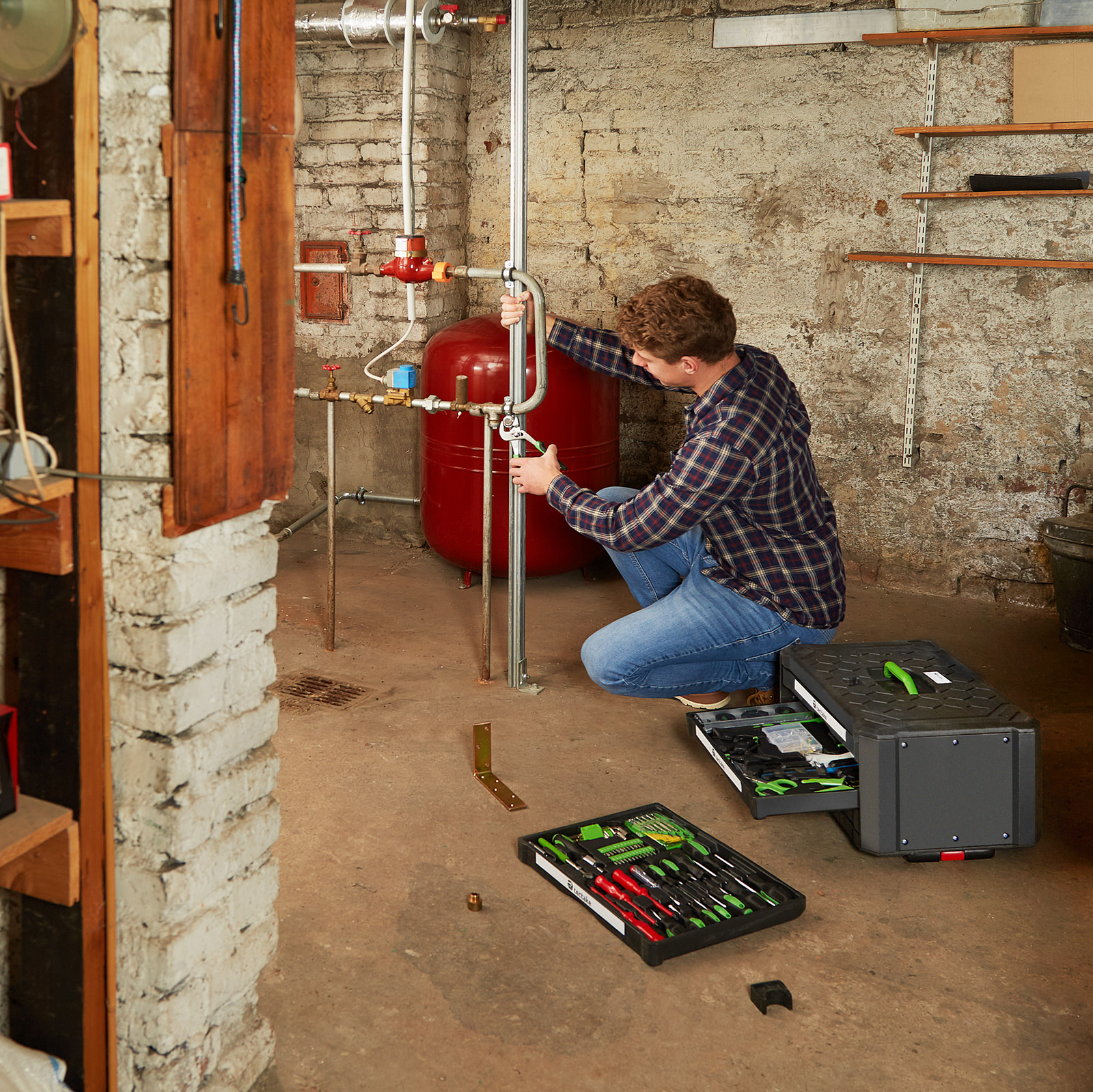 899 pc tool box with tools kit storage mobile trolley on wheels with 4 ...