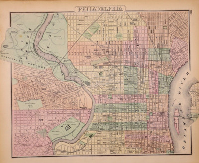 1874 Map ~ PHILADELPHIA, PENNSYLVANIA ~ (14x17)-#10 | eBay