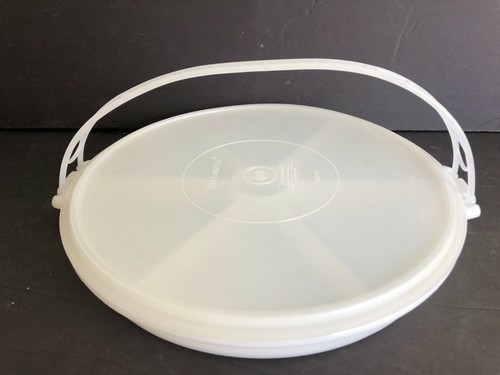 Vintage Tupperware White Round Divided Covered Container Relish Food ...