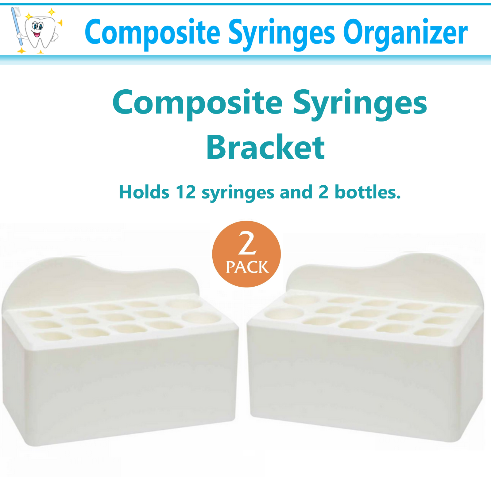 Dental Composite Syringes Organizer. Holds 12 syringes and 2 bottles, 2 ...