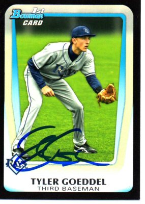 Tyler Goeddel Tampa Bay Rays 2011 Bowman Rookie Signed Card | eBay