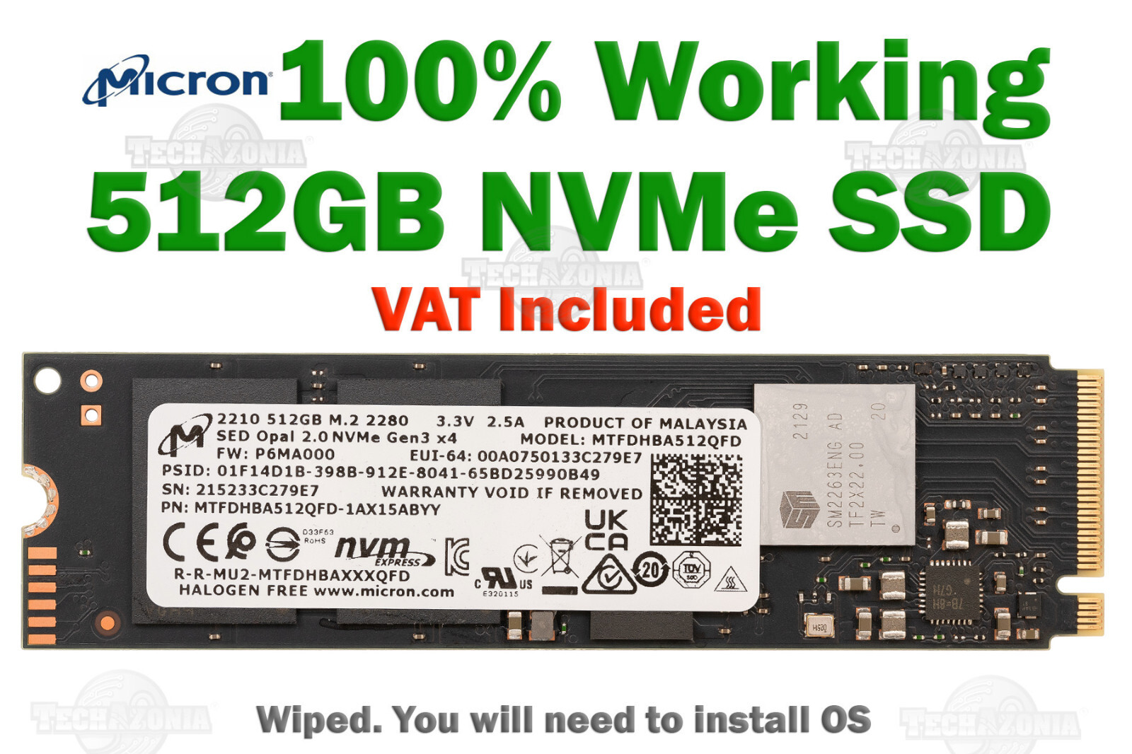 Micron 2210 512GB M.2 PCIe non-SED Internal SSD (MTFDHBA512QFD ...