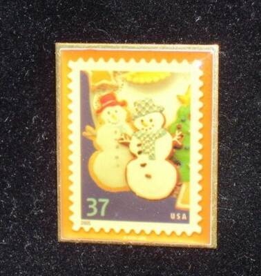 USPS Postage Stamp Pin 37 Cent Snowman Design 2005 USA | eBay