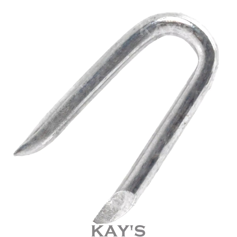 100 x 30mm (1.1/4") U Nails Netting Staples GALVANISED Fencing Post ...