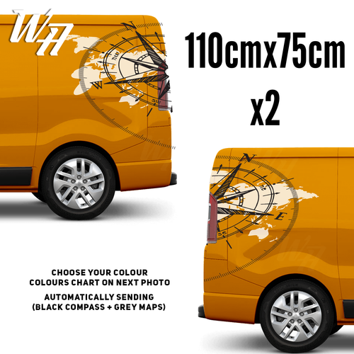 For Vauxhall Vivaro Camper Van Compass Graphics Decals Stickers ...