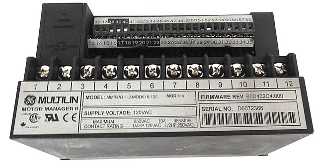 GE MULTILIN MMII-PD-1-2-MOD616-120 MOTOR MANAGER II F/W REV. 60D402C4 ...