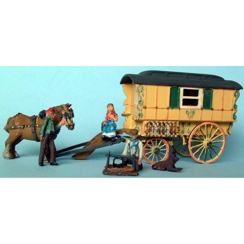 Gypsy Caravan & camp fire Unpainted Kit OO Scale 1:76 Langley G16 | eBay
