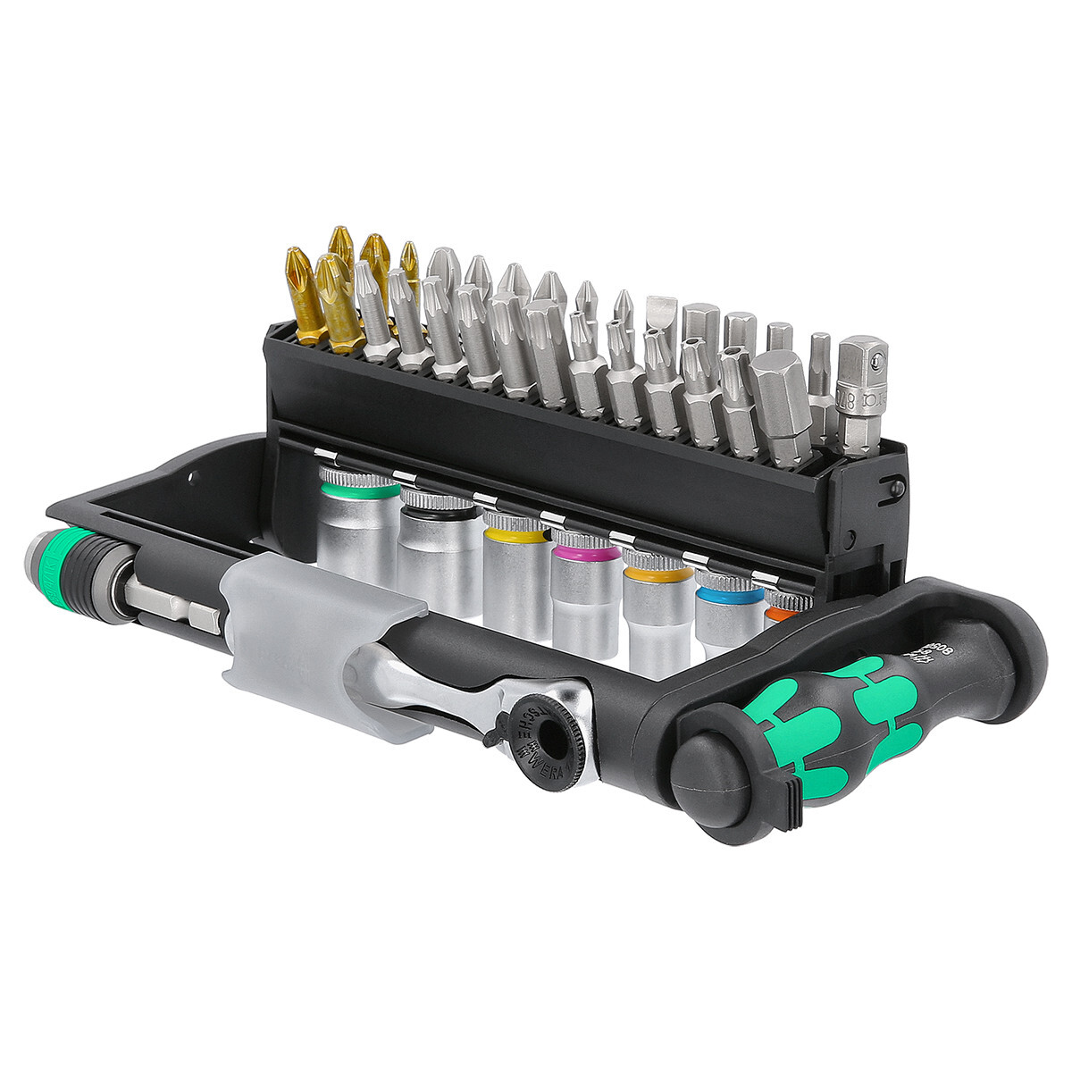 Wera 1/4" Hex Mini Ratchet Screwdriver & Socket Tool Set 39 Pieces ...